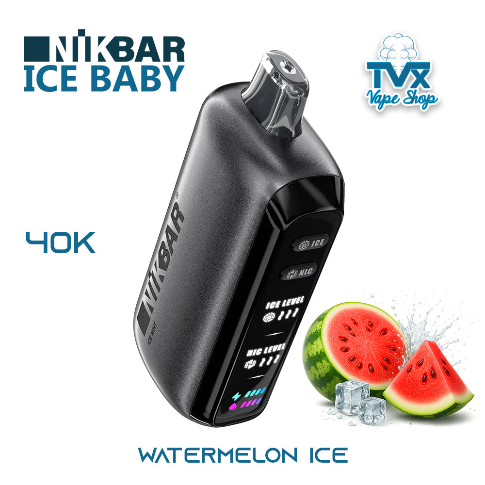 NIKBAR® Ice Baby 40K - Watermelon Ice (POD Desechable) – TVX Vape Shop Bolivia